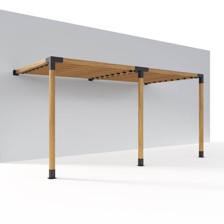 Double Wall Mount Pergola Kit Bracket With Rafters | $869 | Outmos Pergola