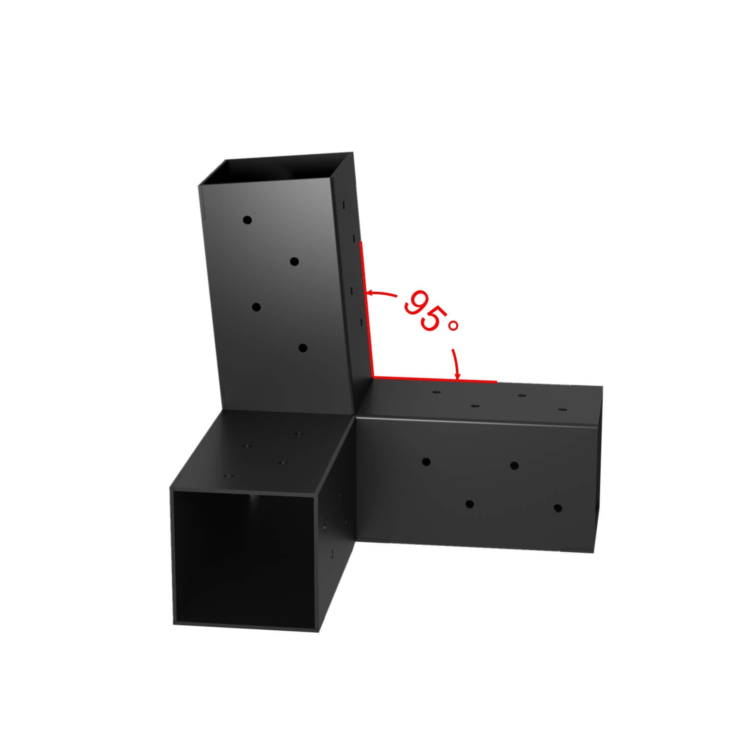Angled Upward 3-Arm Pergola Bracket |Angled Corner Bracket – Outmos Pergola